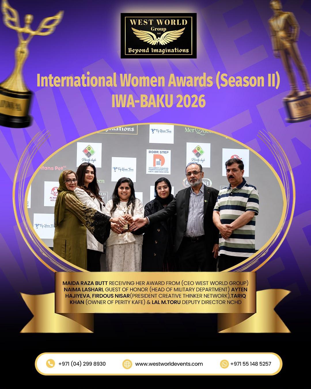 Baku:Pakistani social activist,Maida Raza honored with International ...