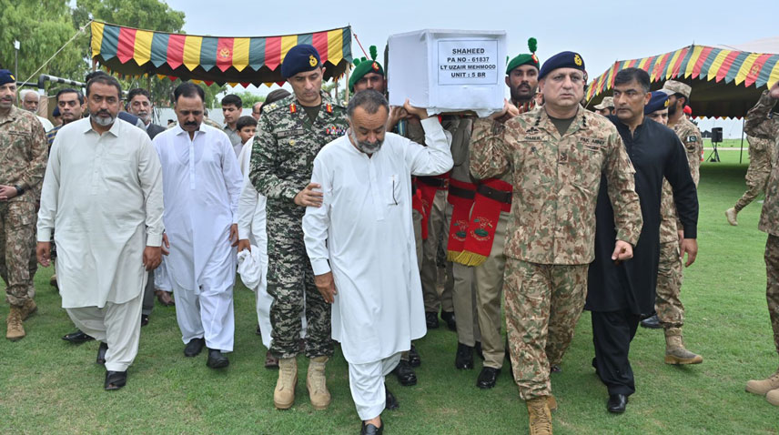 Funeral prayers for Lt. Uzair Mehmood Shaheed offered