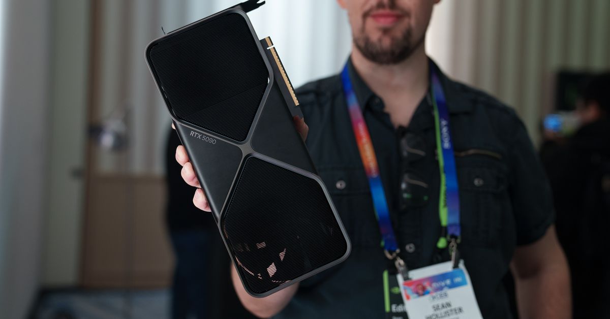 Up close with the Nvidia GeForce RTX 5090 FE, an incredibly compact ...