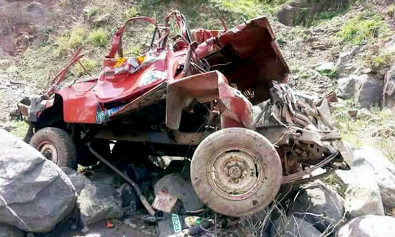 Five family members dead, seven injured in Mansehra jeep accident