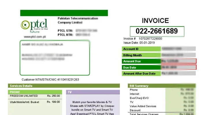 Additional burden on PTCL customers, Rs50 for paper bill
